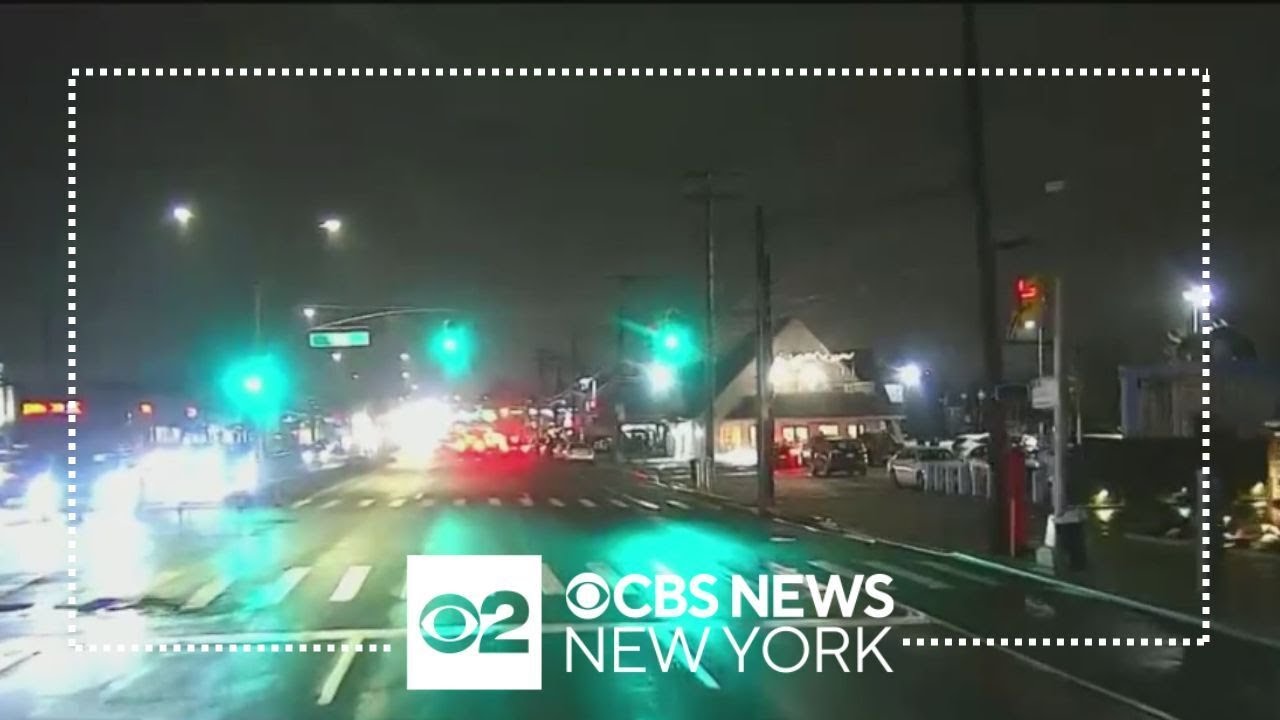 CBS New York's Ali Bauman checks out road conditions in Queens - YouTube