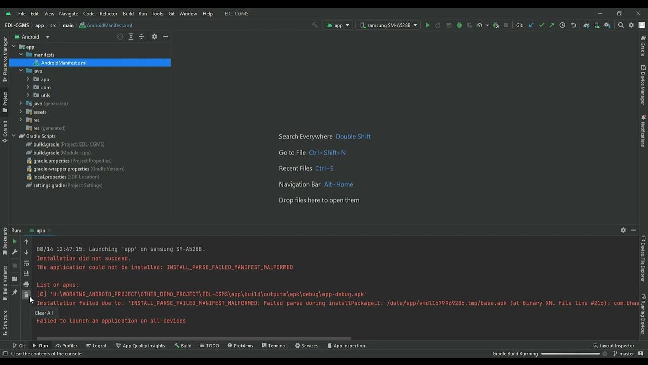 Installation Error Install Parse Failed Manifest Malformed Youtube