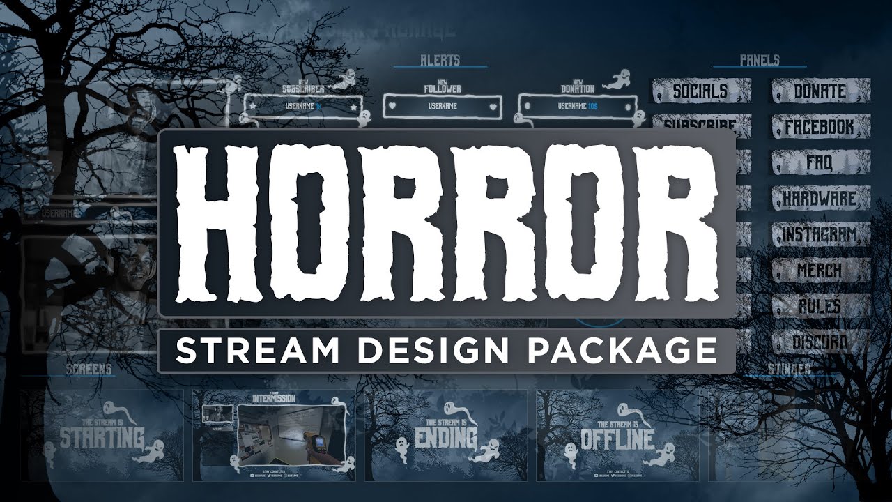 Animated Halloween Horror Twitch Overlay Package for Streamers - YouTube