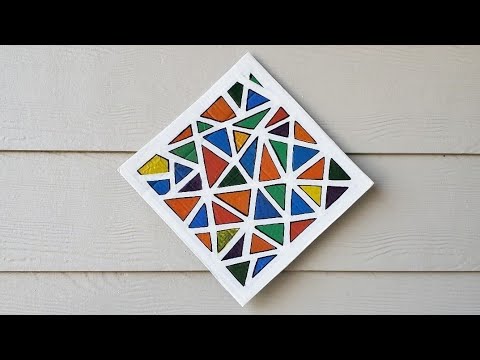 Easy tape painting/ abstract geometric painting with tape / acrylic ...