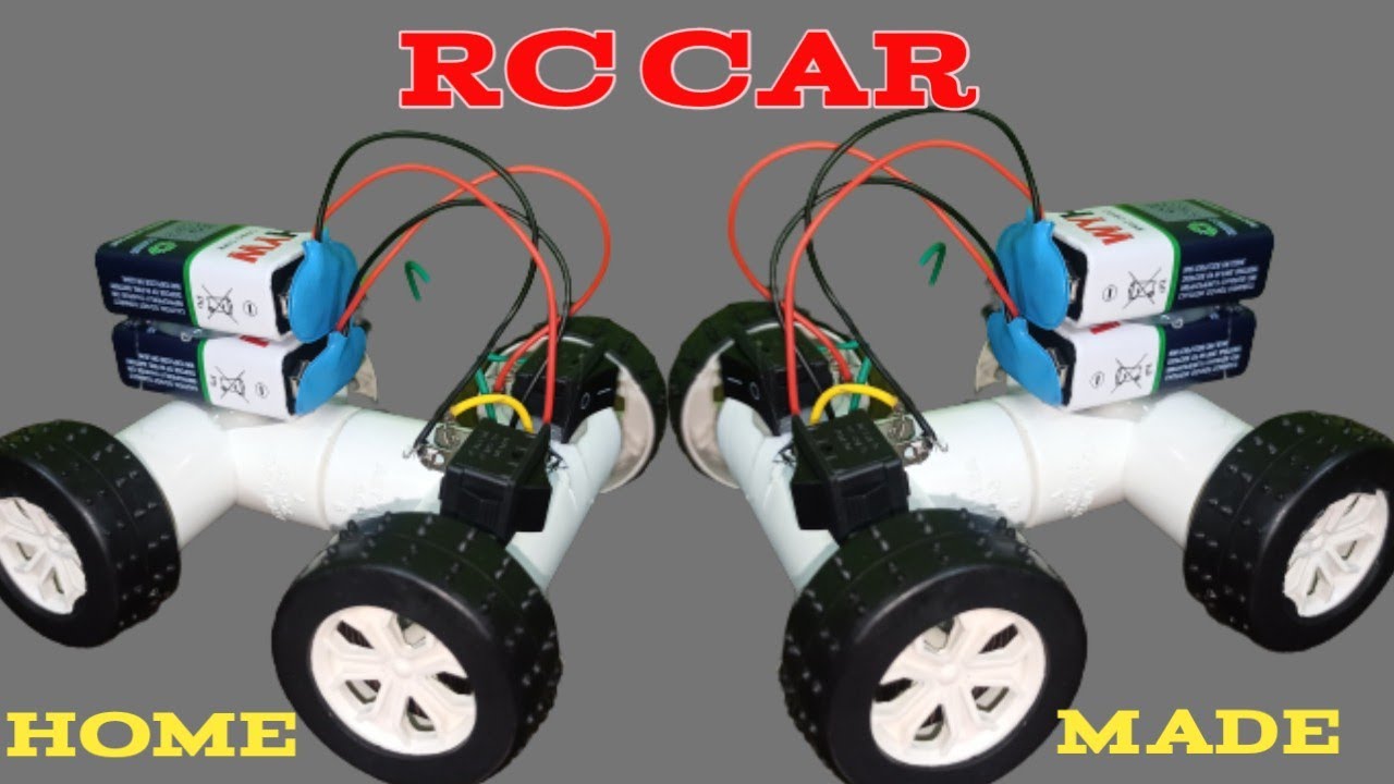 प्लास्टिक T से आरसी कार कैसे बनाएं How Made RC Car PVC Pipe ||DC Motor ...