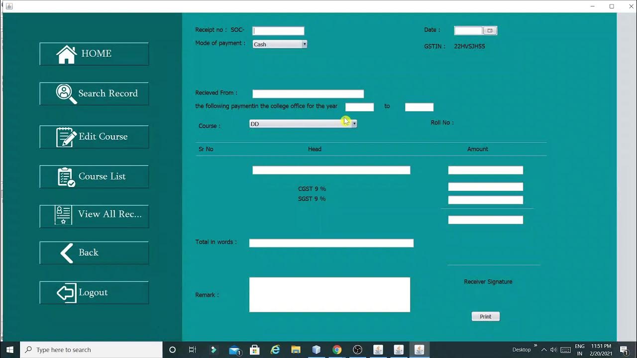 Part-12 JAVA-Fees Management System |Validating Add Fess Page | Unique ...