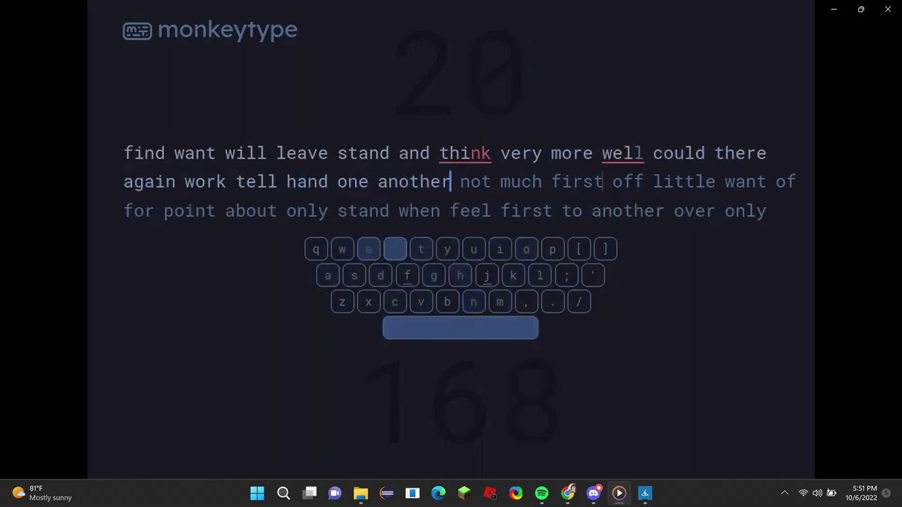 Typing 170 WPM on Monkeytype - YouTube