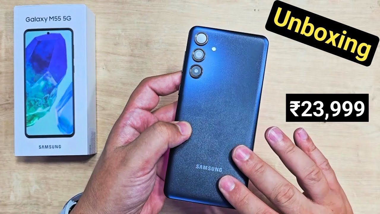 Samsung galaxy m55 5g unboxing & first look ! Killer phone - YouTube