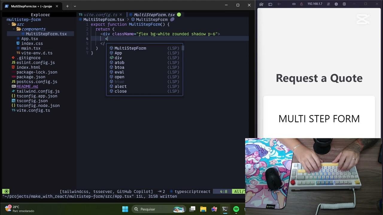 Code With Me a Multi-Step Form using React Hook Form and TailwindCSS - ASMR Programming - YouTube