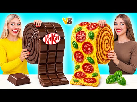Çikolata ve Gerçek Yemek Meydan Okumasi | İnanılmaz Mutfak Tarifleri Multi DO Challenge