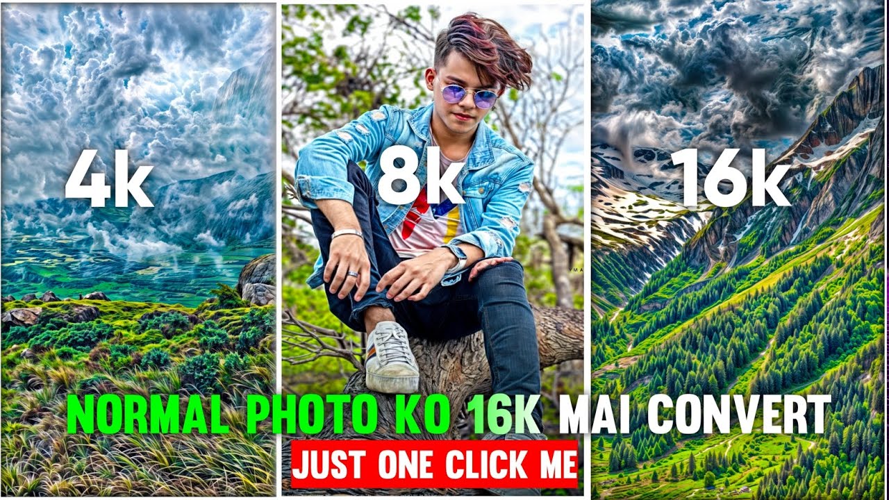 Trending 4k photo editing | kisi bhi normal Photo Ko 16k mei convert ...