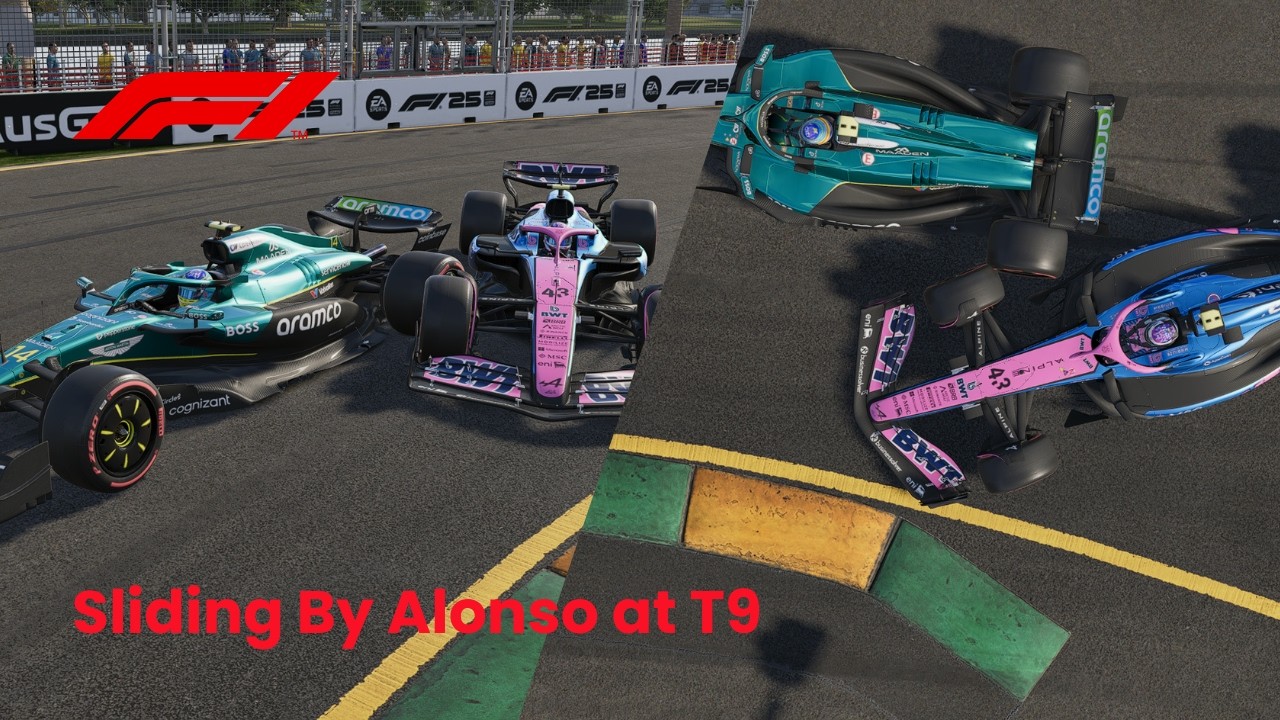 Got Sliding By Alonso at Turn 9 Australian GP Race | F1 25 - YouTube