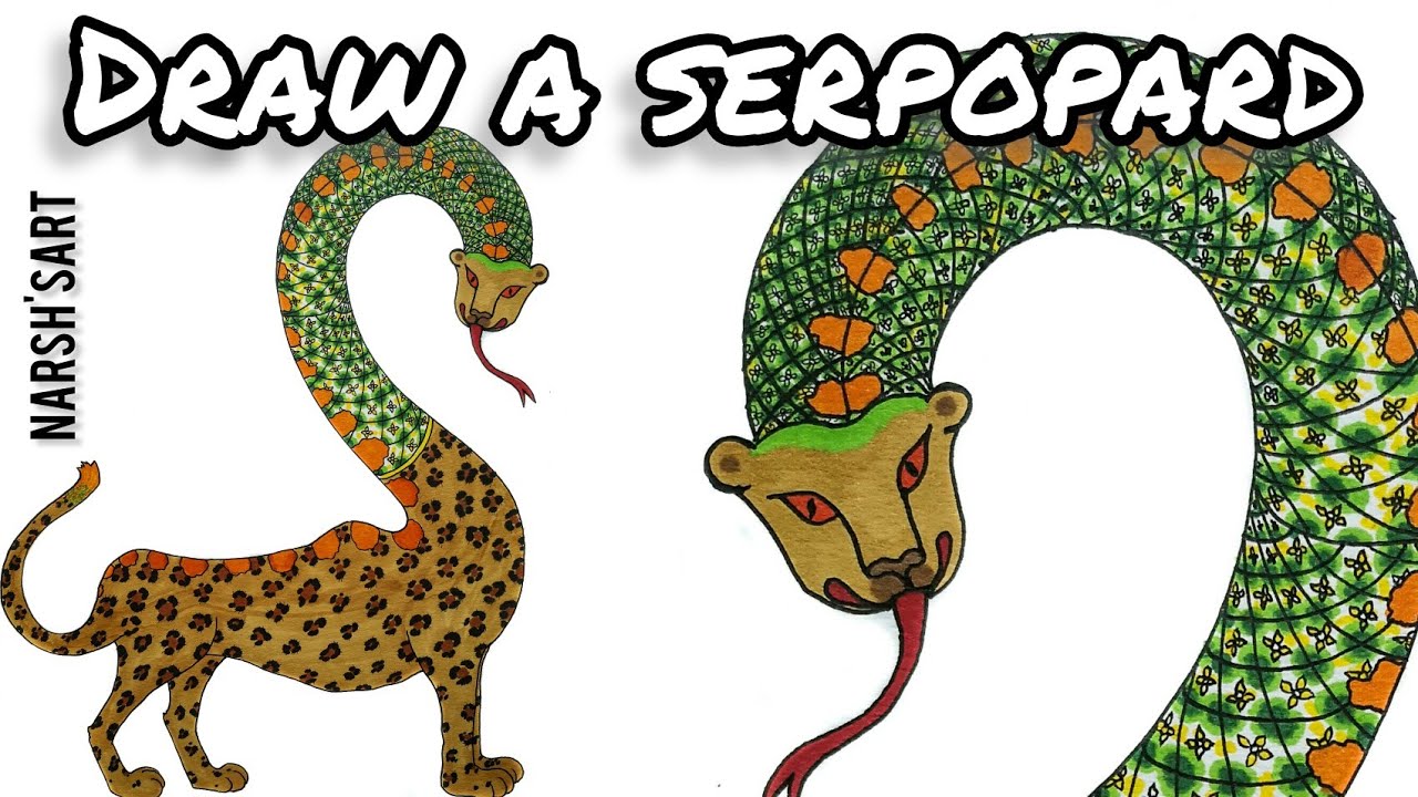 How to draw a serpopard- Ancient Egyptian mythological creature - YouTube