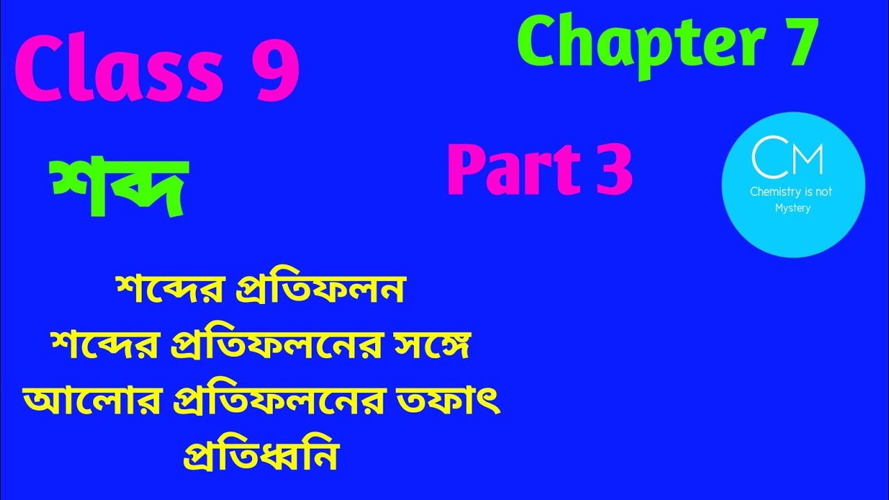 Class 9|Physical Science|Chapter 7|শব্দ|শব্দের প্রতিফলন| Reflection of ...