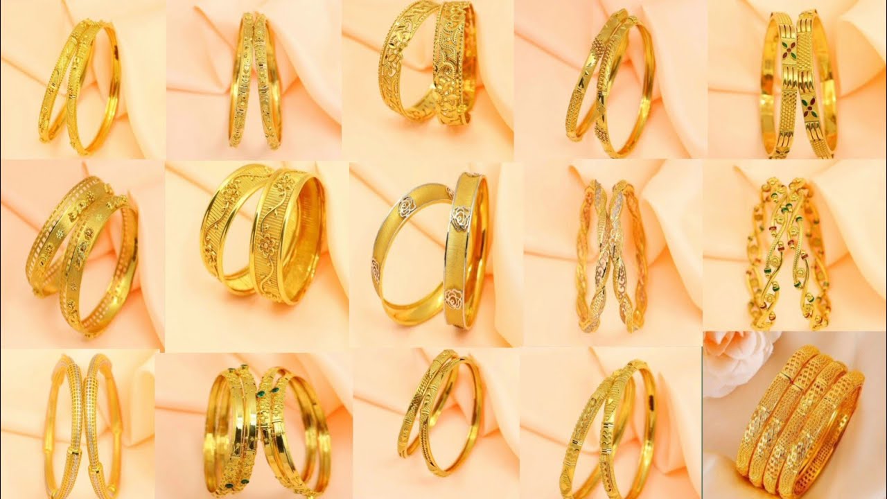 Latest Gold bangles designs 2024 || Daily use gold bangles designs ...