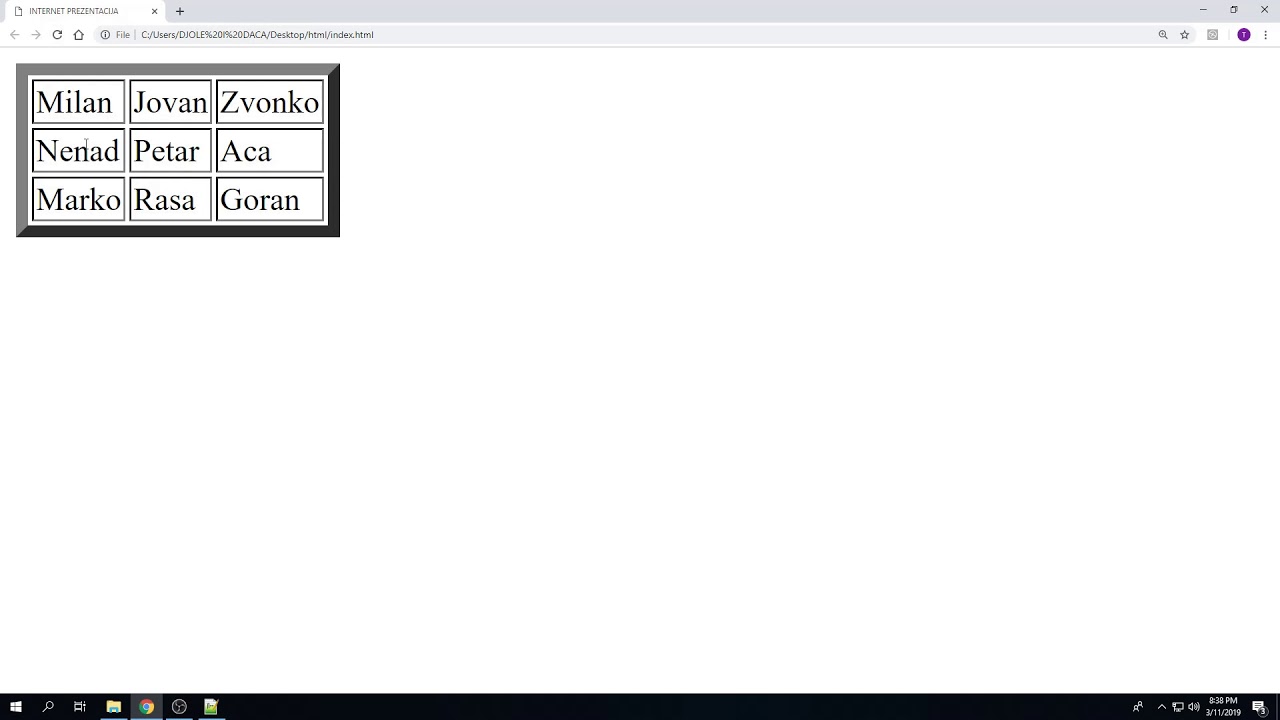 HTML za pocetnike #7 - Tabele 1 deo - YouTube