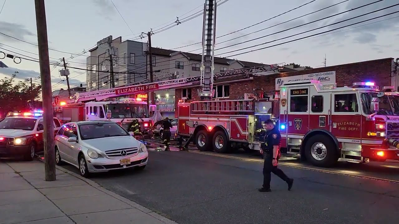 Heavy Fire In Auto Body Shop Fire (Broad St) Elizabeth Nj 6-9-22 - YouTube