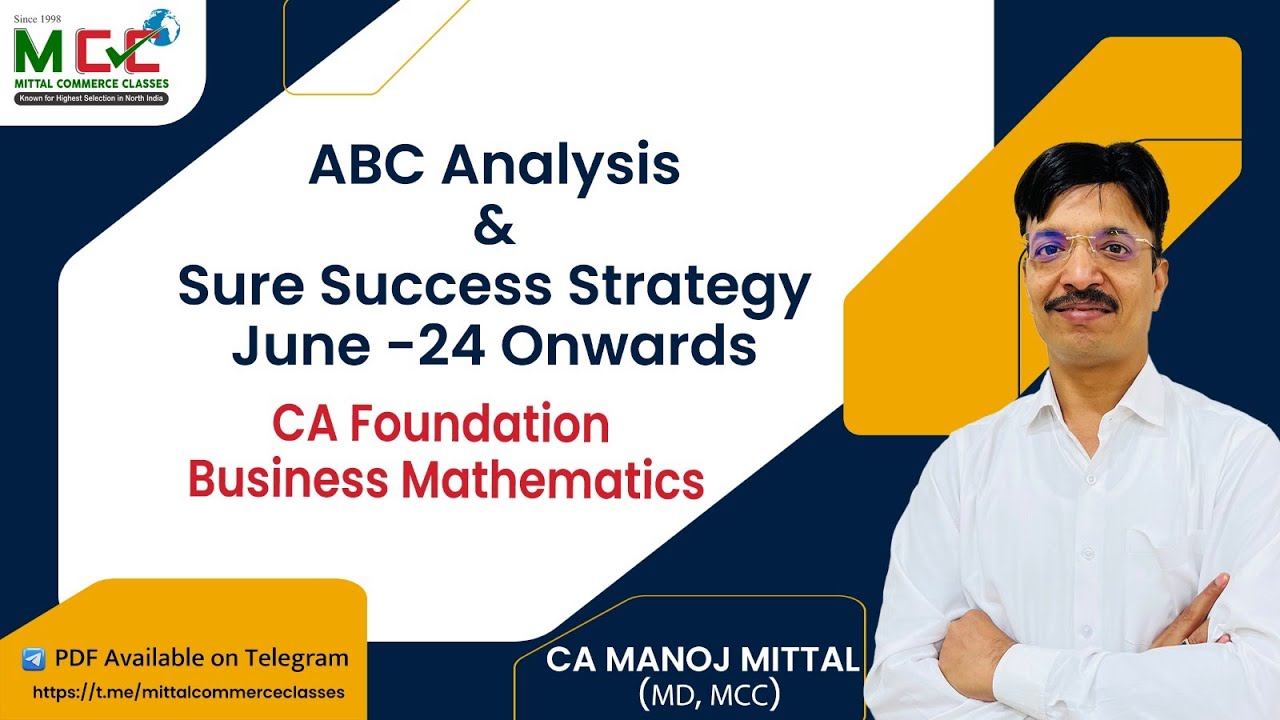 CA Foundation - Business Mathematics | ABC Analysis | Sure Success Strategy for June 2024 ...