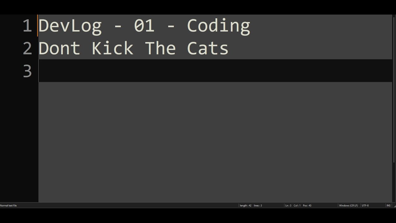 DevLog - Dont Kick The Cats - Coding - 01 - YouTube