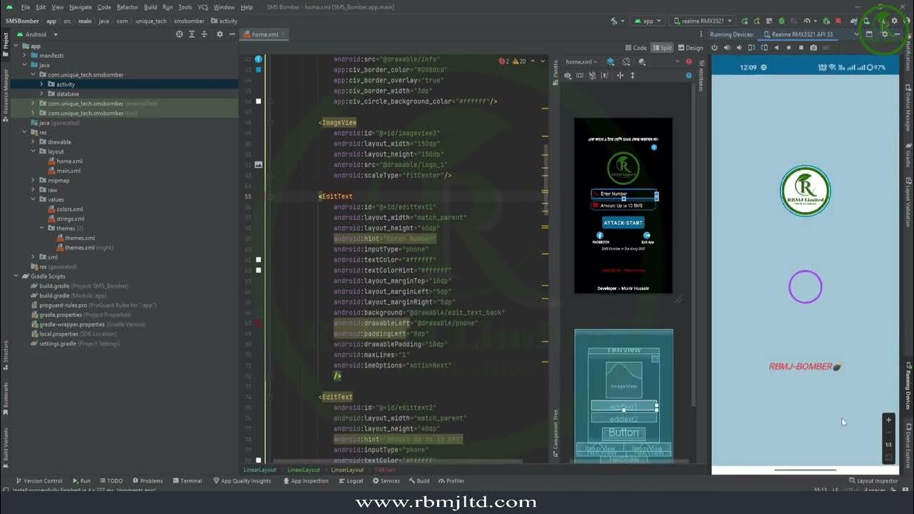 How to create SMS Bombing app in android studio with java - 2023 - YouTube