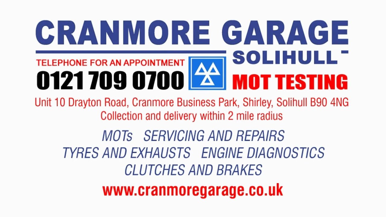 Cranmore Garage Advert (Solihull) - YouTube