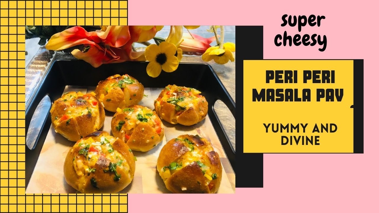 Peri peri masala pav || cheesy stuffed pav || delightful kitchen by ...
