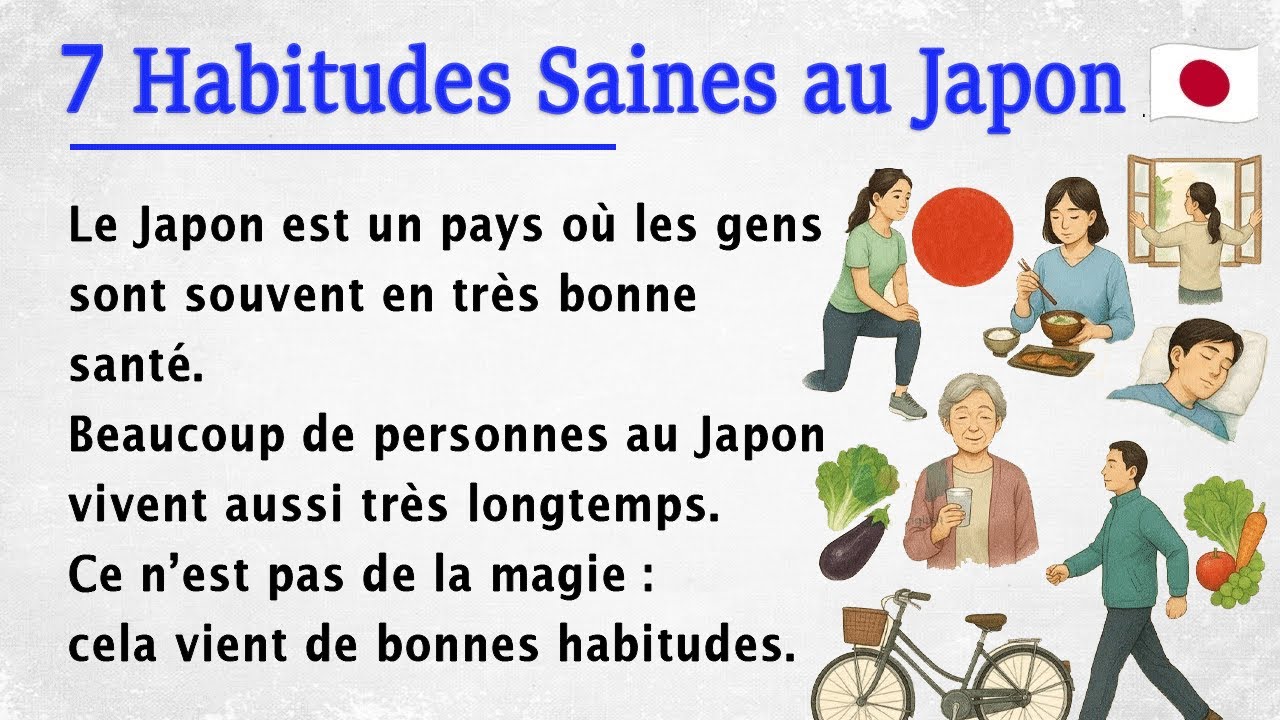 7 Healthy Habits in Japan🇯🇵 || ⚪🔴 Learn French for Beginners (A1-A2 ...