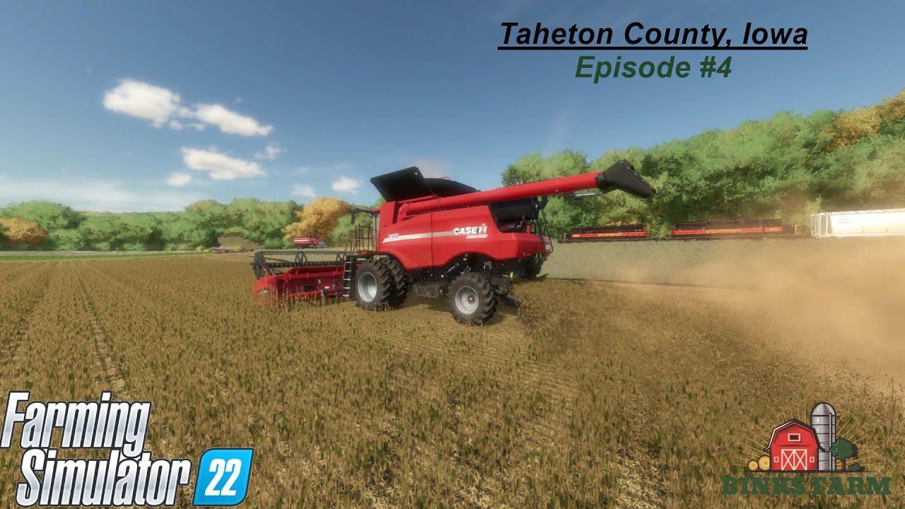 SOYBEAN HARVEST!! | Taheton County, Iowa | FS22 Timelapse | # 4 - YouTube