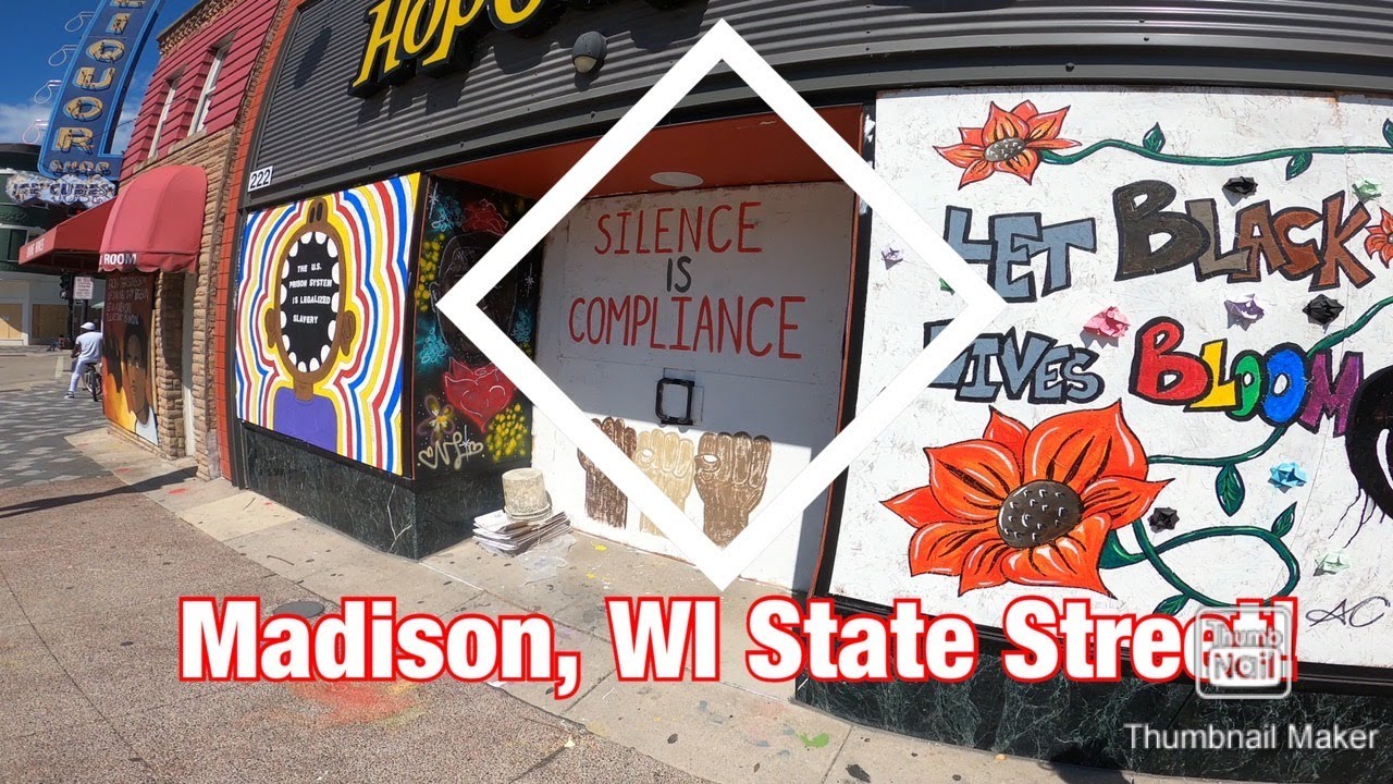 Madison Wisconsin #BLM State street Murals! - YouTube