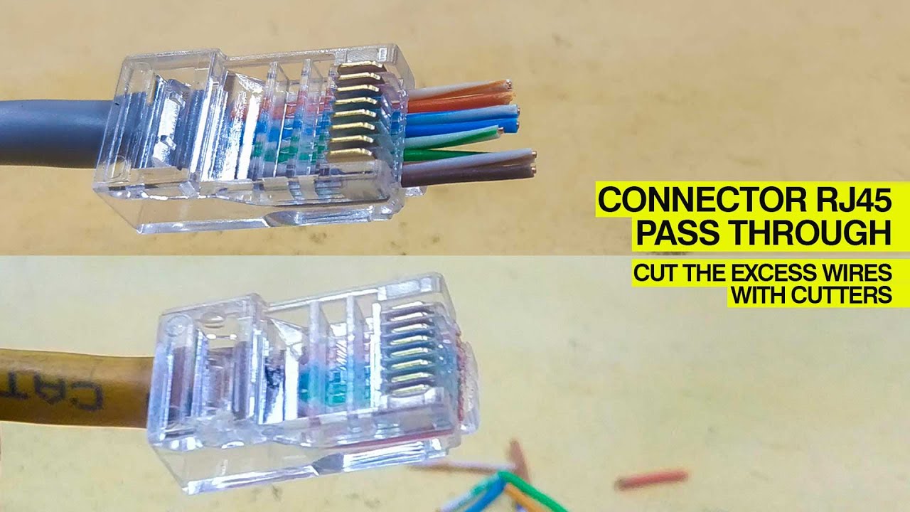Wire Up RJ45 Pass-Through Ethernet Plugs: How to Cut Excess Cable Ends ...