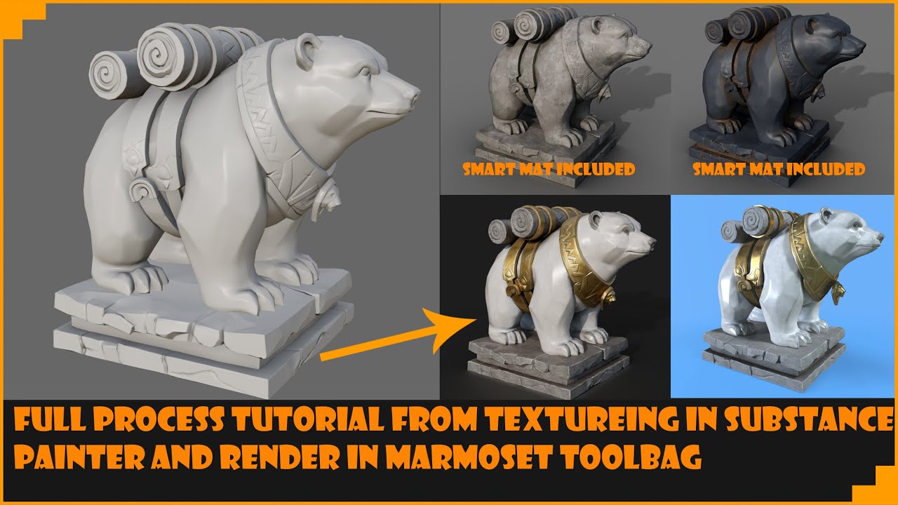 Polar Bear game asset texturing tutorial - YouTube
