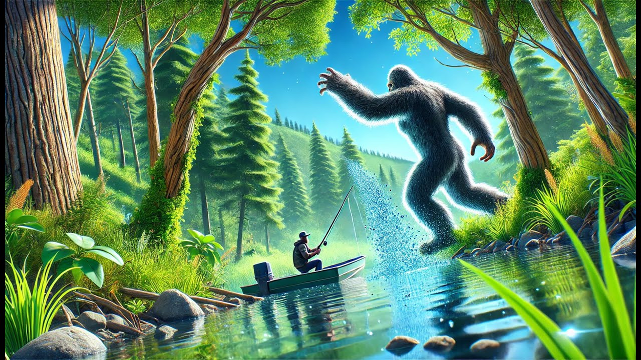 Bigfoot throwing rocks at me while I'm catching catfish. - YouTube