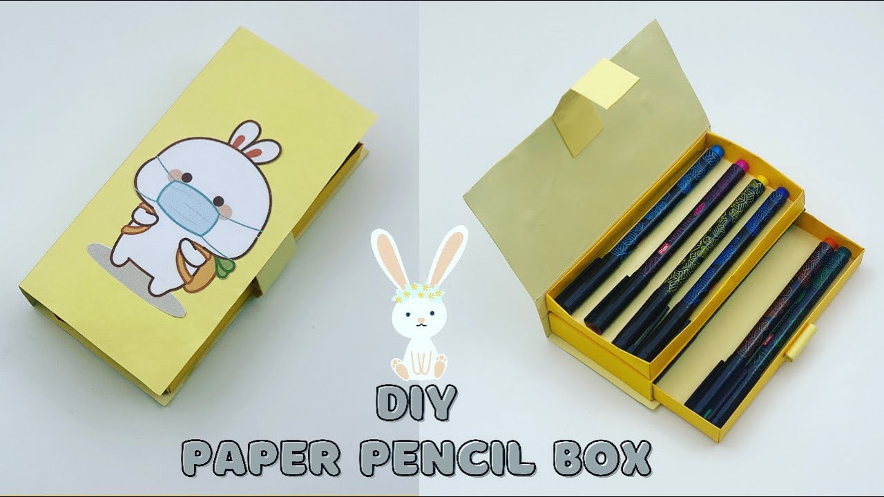 How to make a paper pencil box | DIY paper pencil box idea /Easy ...