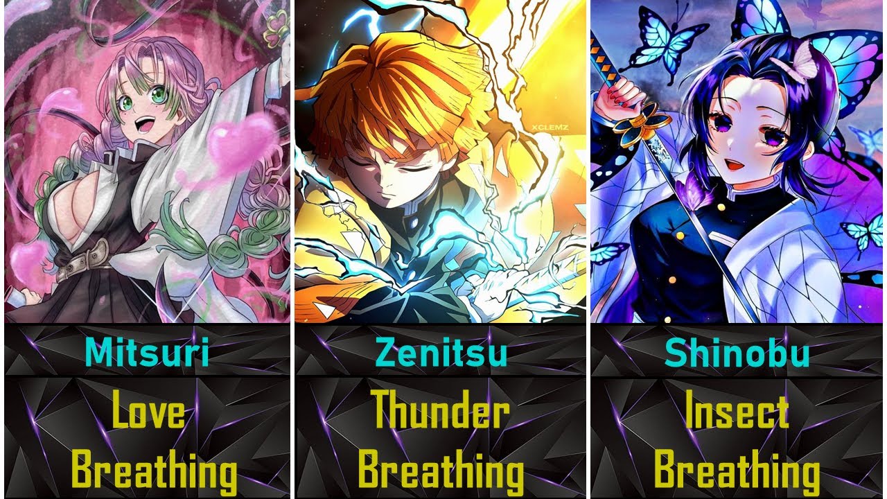 #demonslayer Comparison : All Types Of Breath And Their Users In Demon ...