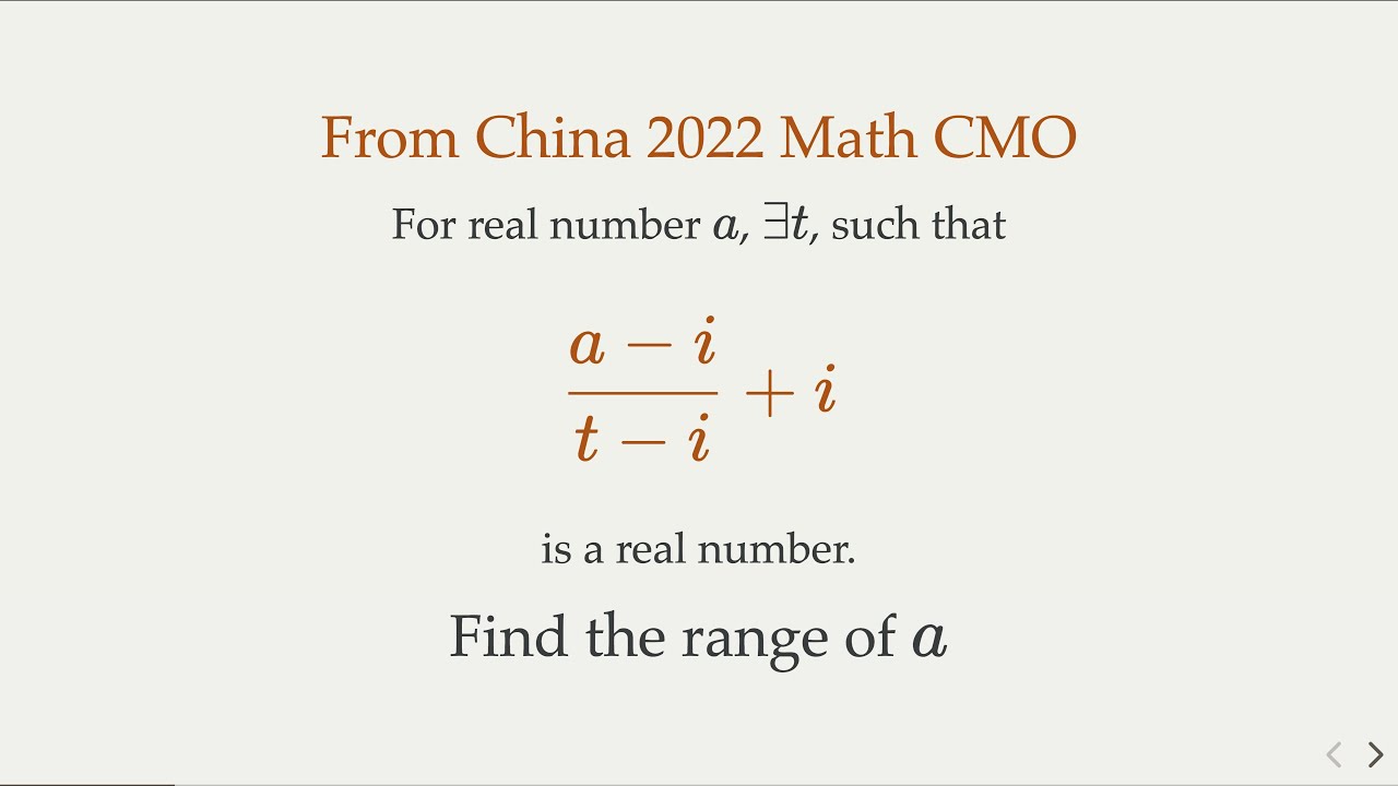 2022 China Math Competition - Complex Numbers and Existence of Real ...