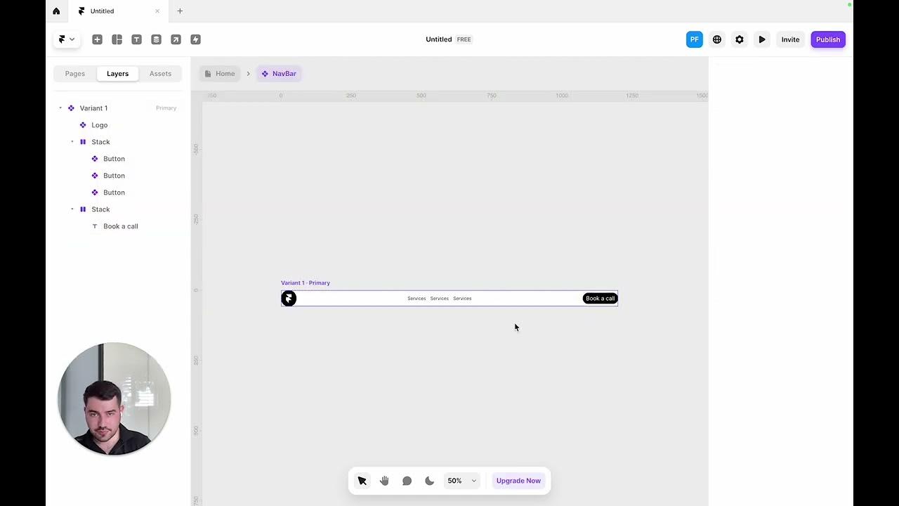 The fastest & simplest way to create a Navigation Bar in Framer - YouTube