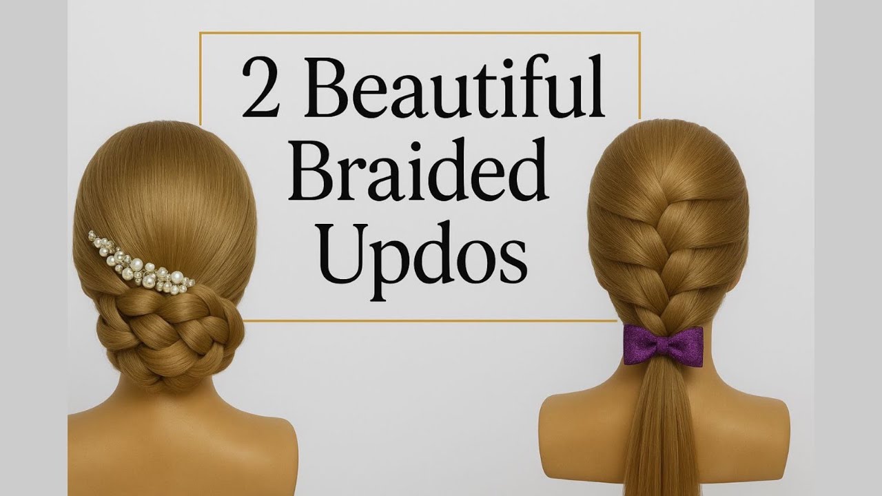 2 Easy & Beautiful Braided Updos | Step by Step, Quick & Easy Tutorial ...