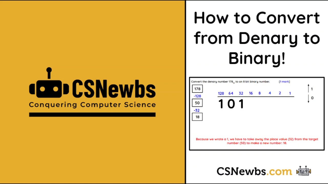 Old Convert From Denary To Binary CSNewbs YouTube Old Convert From Denary To Binary CSNewbs YouTube
