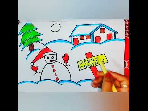 How to draw Christmas drawing... Christmas easy drawing step by step ...