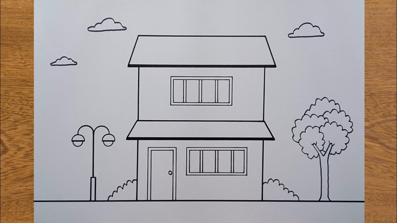 How to Draw a House | Easy For Beginners | House Drawing - YouTube
