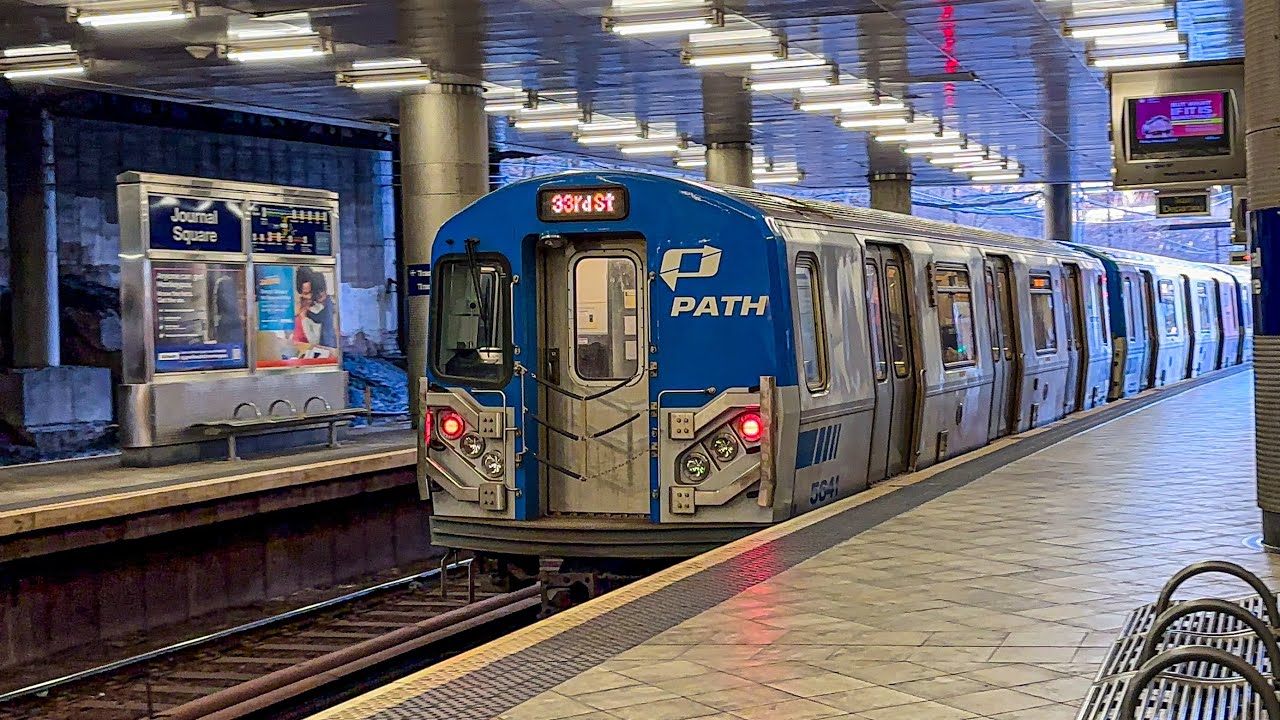 PATH Kawasaki PA5 Trains at Journal Square - YouTube