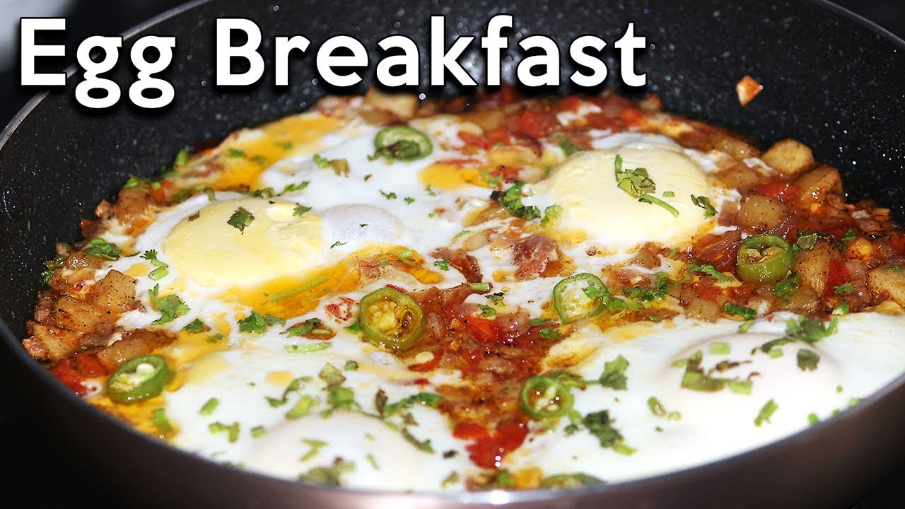 Egg Breakfast | Eggs with Tomatoes & Potatoes | Arabian Style Breakfast ...