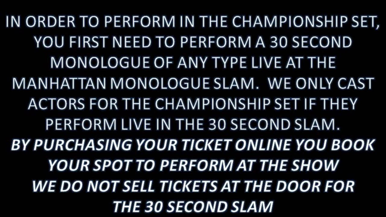 2015 30 SECOND MANHATTAN MONOLOGUE SLAM INSTRUCTIONS - YouTube