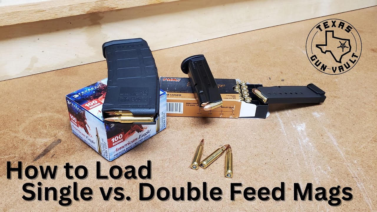 How to load single vs. double feed magazines - (pistol vs. rifle) - YouTube