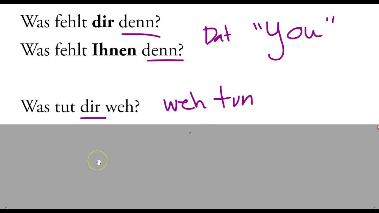 German Grammar: Was fehlt dir denn? - YouTube