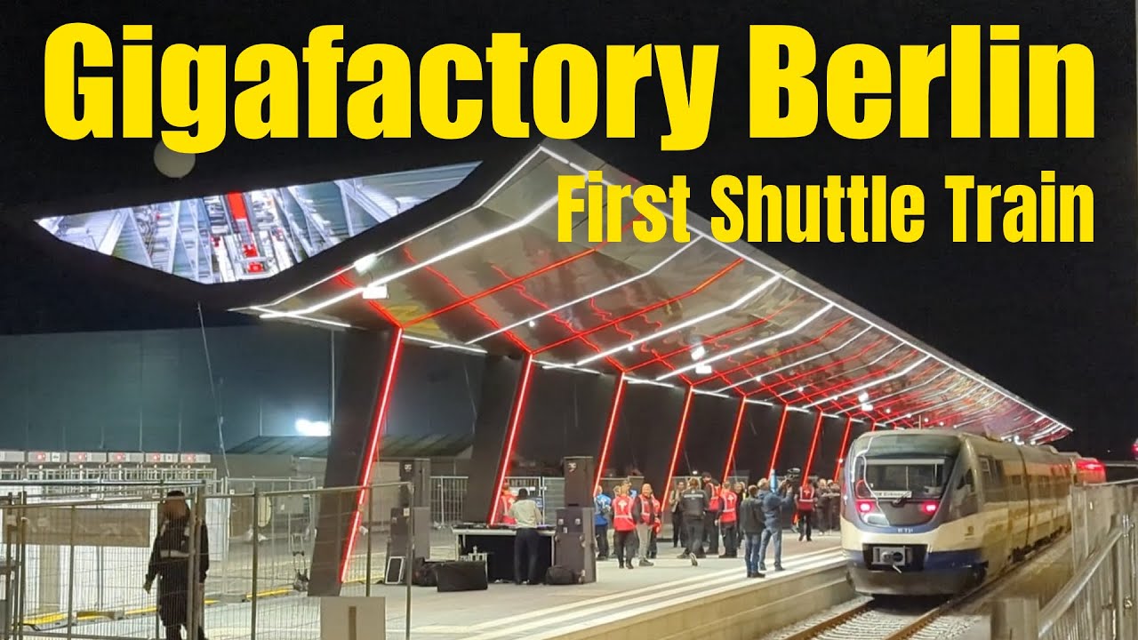 Giga Berlin | 2023-09-04 | First Shuttle Train - YouTube