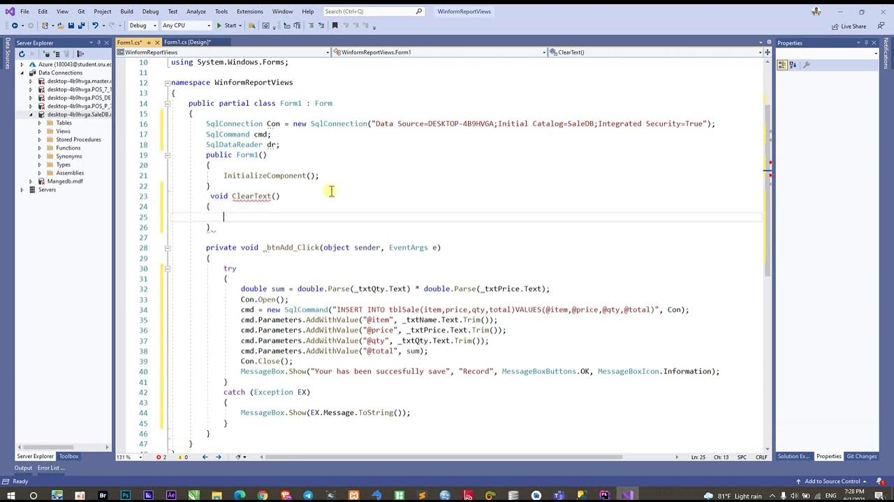 How to INSERT UPDATE Add Data to DataGridView ReportViews with C# SQL ...