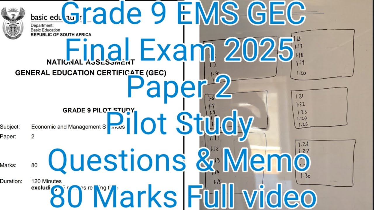 Grade 9 EMS GEC Term 4 | Final Exam Paper 2 (Full video 80 Marks ...