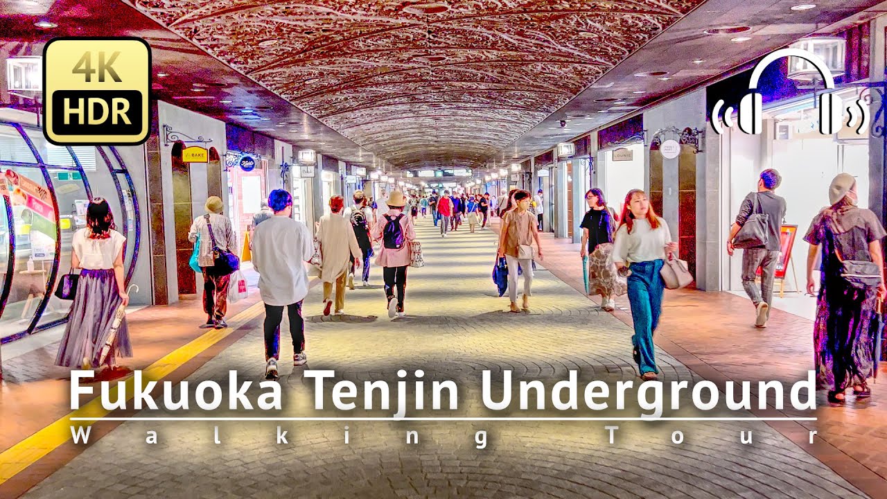Fukuoka Tenjin Underground 2023 Walking Tour Fukuoka Japan [4k Hdr