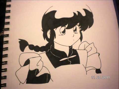 Drawing girl Ranma - Ranma 1/2 - YouTube