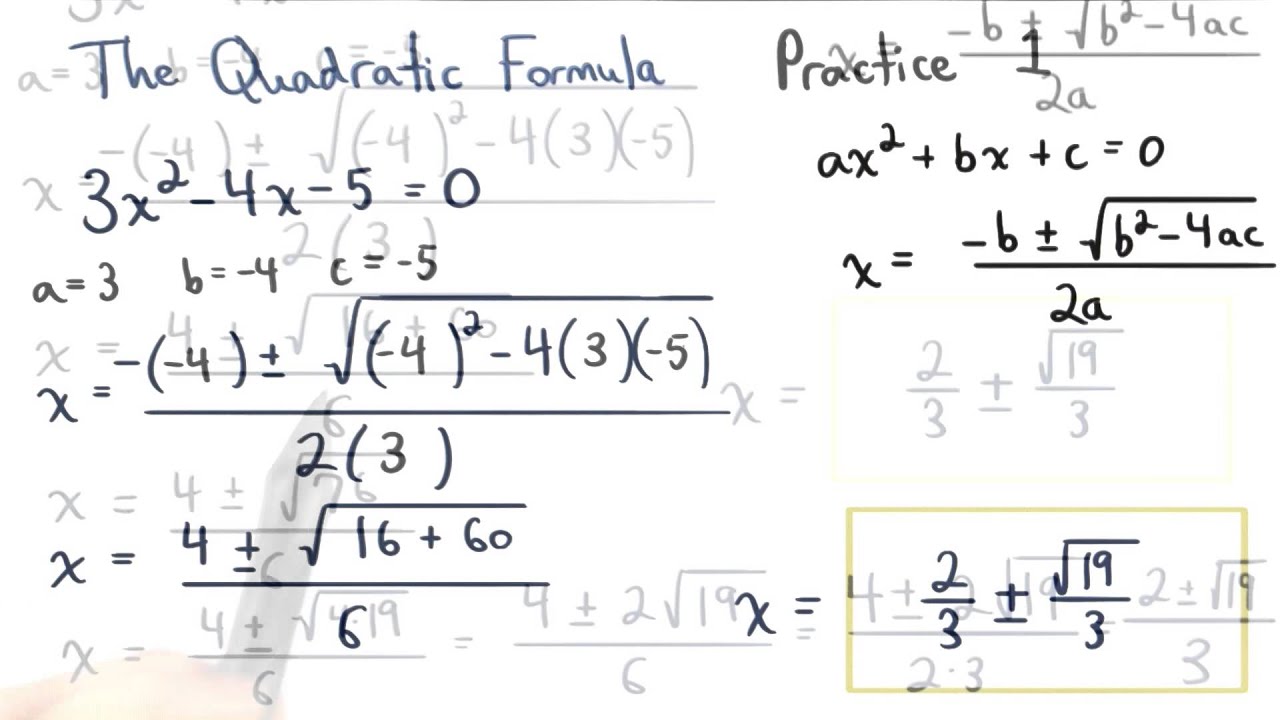 The Quadratic Formula Practice 1 - Visualizing Algebra - YouTube