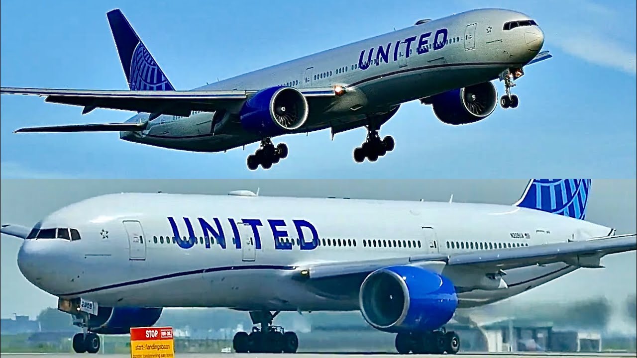 12 MINS of United Airlines Compilation (Landing,Take-off & Taxi) in Big ...