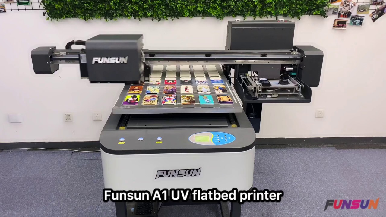 Mobile cover printing by Funsun A1 9060CM size UV flatbed printer - YouTube
