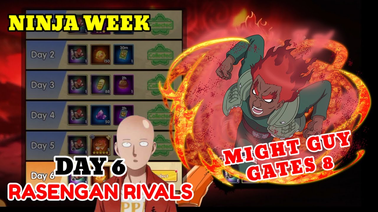 NINJA WEEK MIGHT GUY EIGHT OPEN GATES DAY 6 | RASENGAN RIVALS GAMEPLAY ...